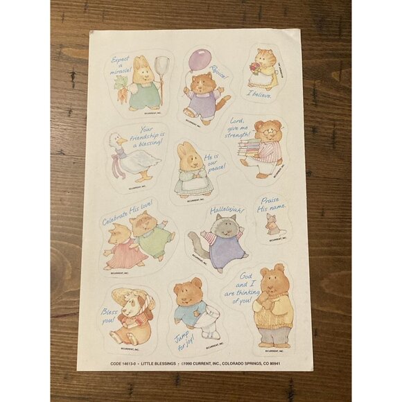 Office | Vtg 199 Stickers Sheet Current Inc Little Blessings Religious ...